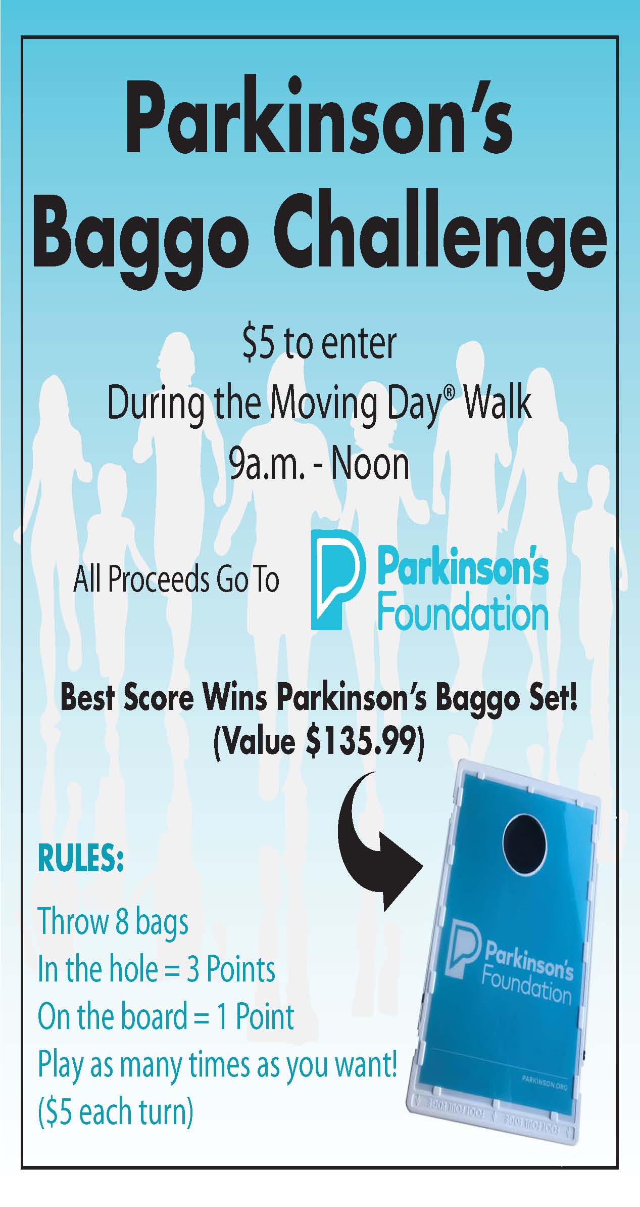 Parkinson's Baggo Challenge - Moving Day